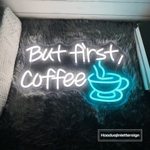 But First Coffee LED Neon Sign: Custom Cafe Decor - Etsy