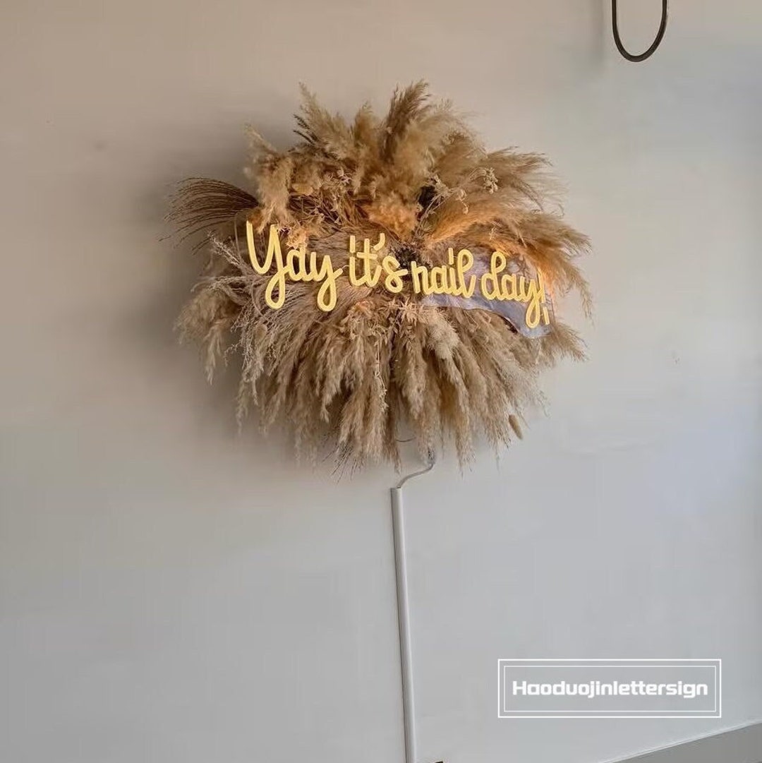 Yay It's Nail Day! Neon Sign, Custom Nails Salon LED Neon Light Beauty ...