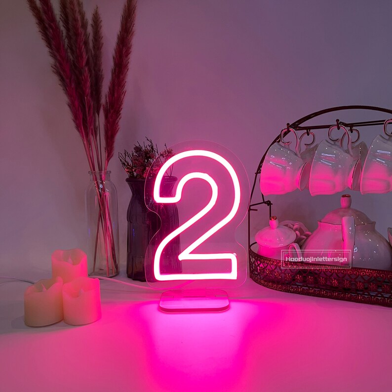Wedding Table Decor 9.5 Hight Number USB Neon Led Light - Etsy
