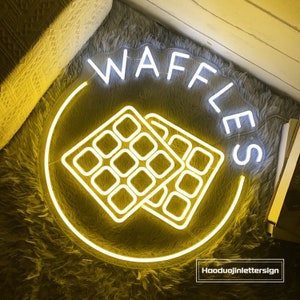 Waffles Neon Sign Custom Bakery Shop Dessert House LED Neon Light ...