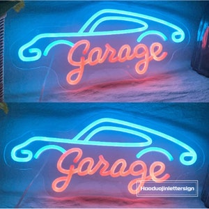 Car Garage Neon Sign, Custom Garage LED Neon Light Home Wall Decor Auto ...