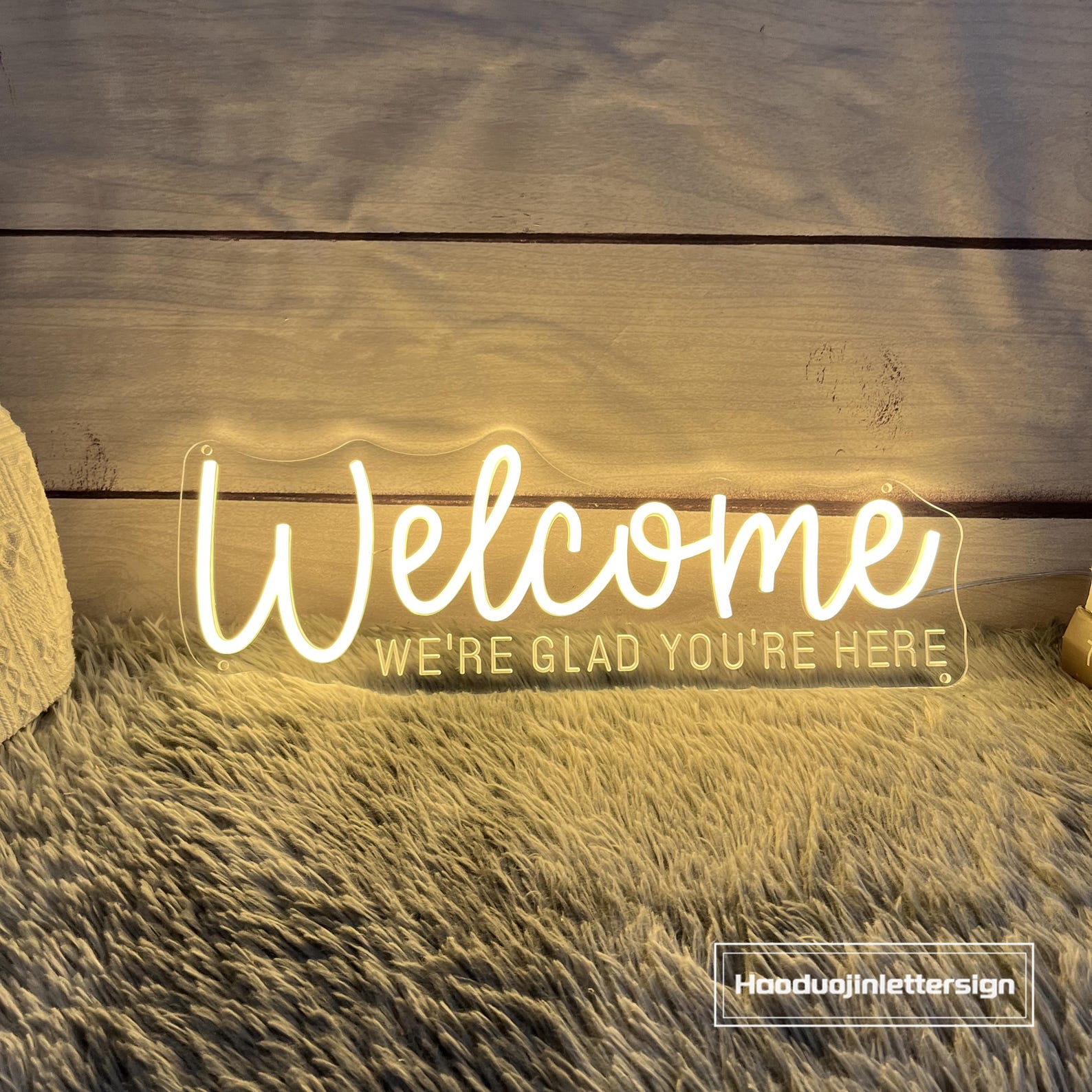 Welcome We're so Glad You're Here Neon Sign, Church Entry Way, Welcome Door Sign for Office ...