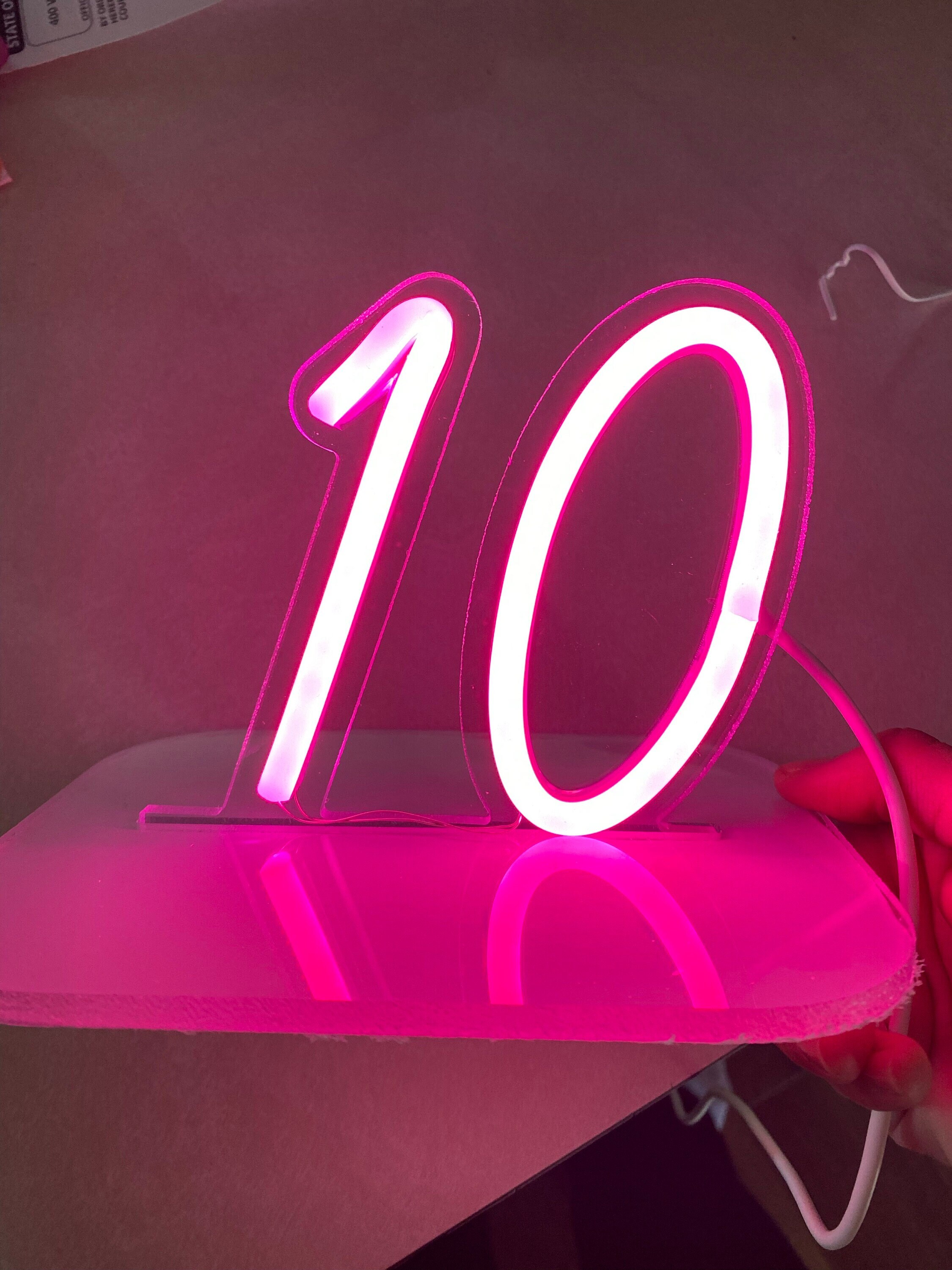 12cm Neon Table Number Light Mini Number Usb/battery Powered LED Neon ...