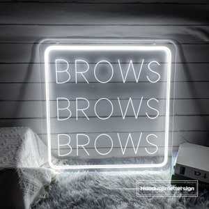 USB 3D Engraved Brows Brows Brows LED Neon Sign Custom Brows Lashes ...