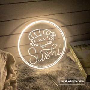 USB 3D Engraved Sushi LED Neon Sign Custom Japanese Restaurant Sushi ...