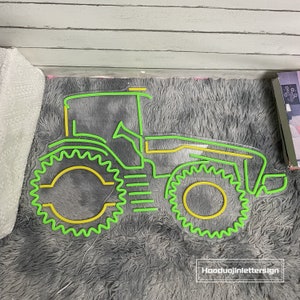 Tractor Neon Sign, Custom Vehicle LED Neon Sign Night Light Farm Salon ...