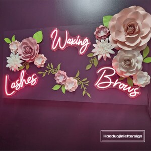 Lashes+brows+waxing/set LED Neon Sign Custom Lashes Room Beauty Salon ...