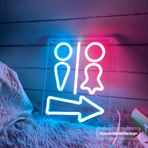 Male Women Toilet Neon Sign Custom WC Restroom Symbol Bathroom LED Neon ...