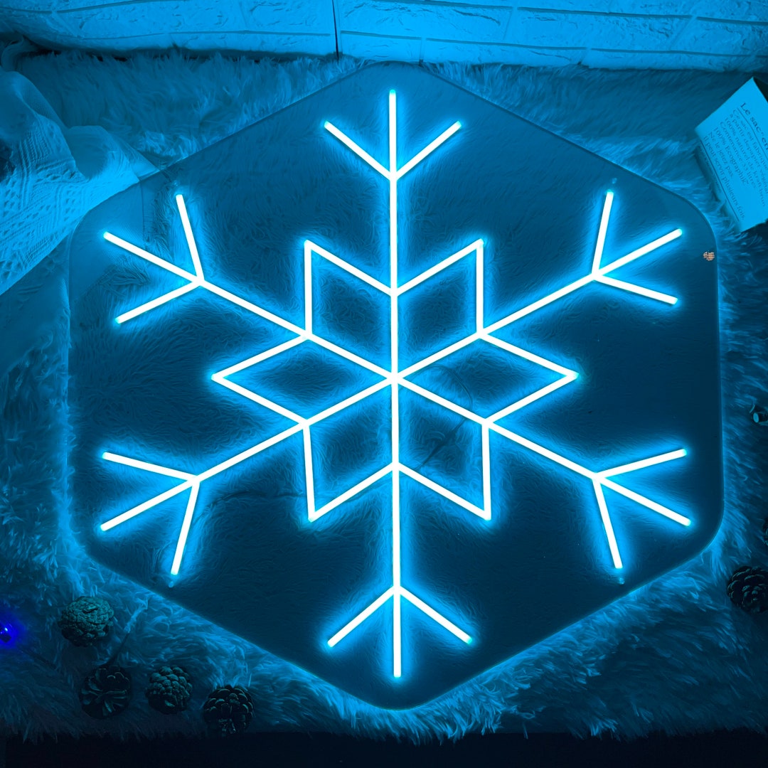 Christmas Snowflake Merry Christmas Winter Custom LED Neon - Etsy