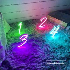 12cm Neon Table Number Light Mini Number Usb/battery Powered LED Neon ...