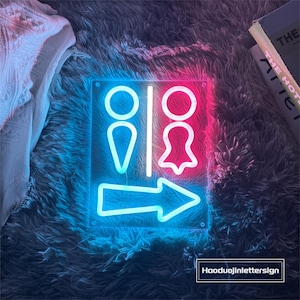 Male Women Toilet Neon Sign Custom WC Restroom Symbol Bathroom LED Neon ...