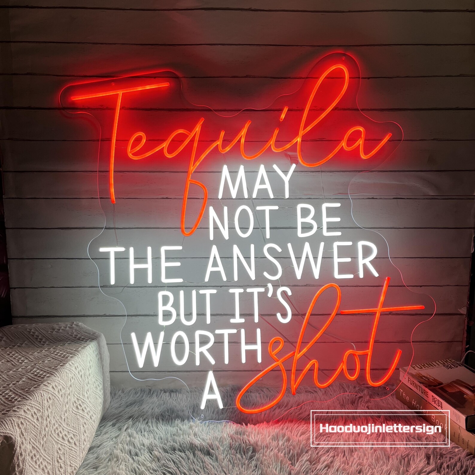 Tequila May Not Be the Answer but It's Worth A Shot Neon Sign, Custom ...