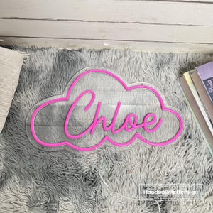 Custom Cloud Name Neon Sign, Personalized Girl Baby Kid's Room LED Neon ...