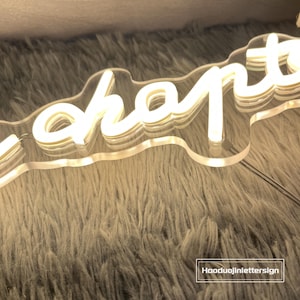 One More Chapter LED Neon Sign, Custom Home Library Neon Light Reading ...