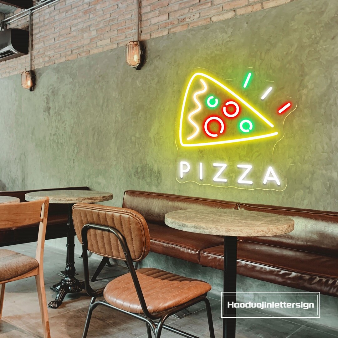 Pizza Slice Custom LED Neon Sign Pizza Restaurant Fast Food Night Light ...