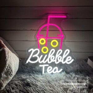 Boba Tea Custom Bubble Tea LED Milk Tea Neon Sign Drinks Night Light ...