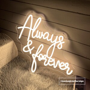 Always & Forever Neon Sign, Custom Wedding LED Neon Light Home Wall ...
