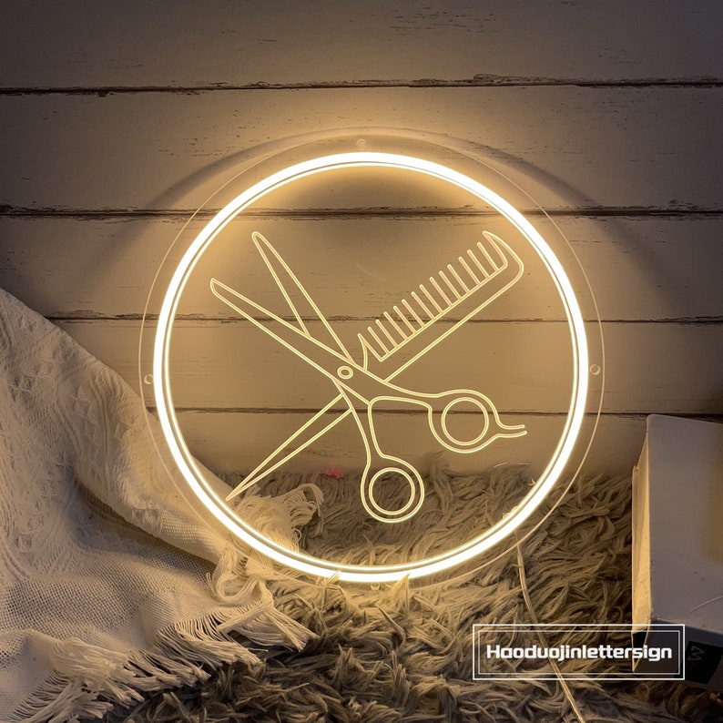 USB 3D Engraved Combs and Clippers LED Neon Sign Custom Barber - Etsy