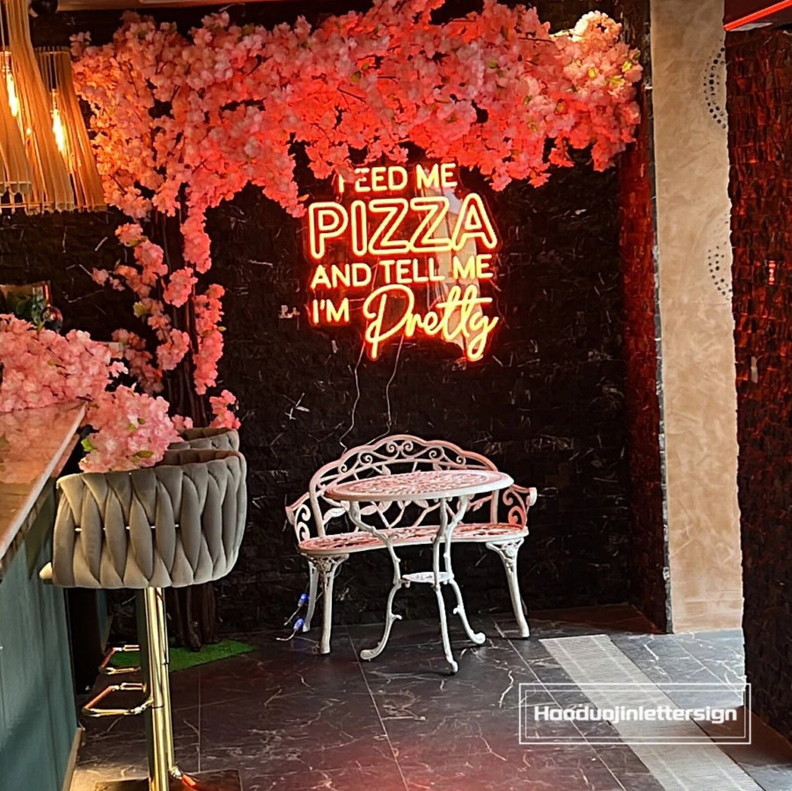 Feed Me Pizza and Tell Me I'm Pretty Custom Pizza LED Neon Sign ...