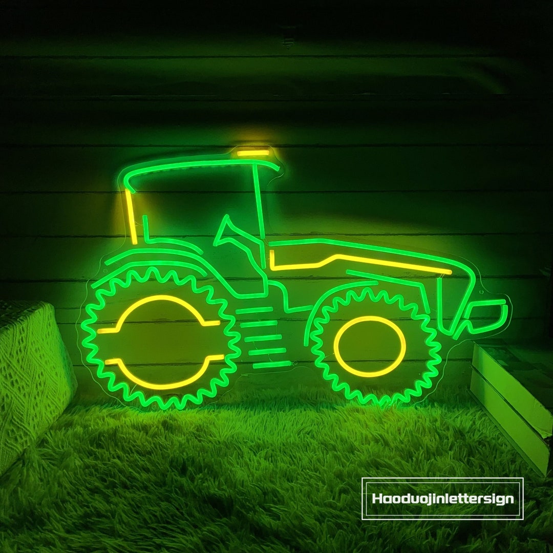 Tractor Neon Sign, Custom Vehicle LED Neon Sign Night Light Farm Salon ...