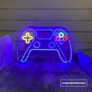 Game Pad Neon Sign, Custom Game Room Game Controller LED Neon Light ...