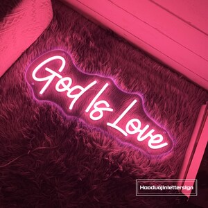 God is Love LED Neon Sign: Christian Home Decor - Etsy