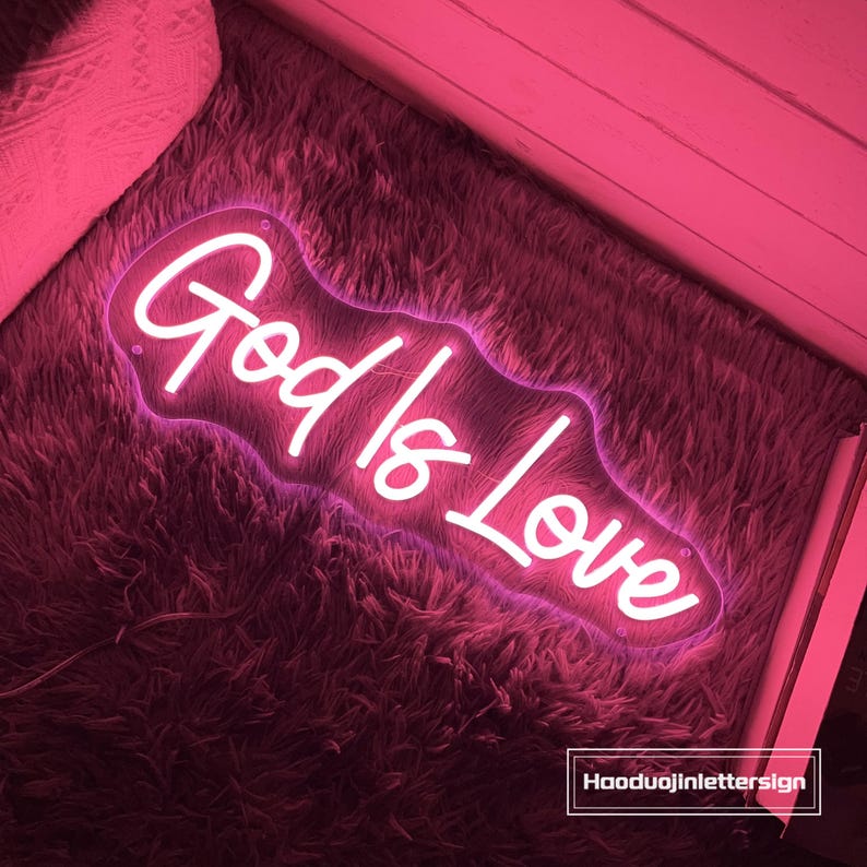 God is Love LED Neon Sign: Christian Home Decor - Etsy