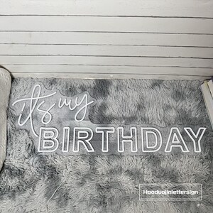 It's My Birthday Neon Sign, Custom Birthday Party LED Neon Light Happy ...