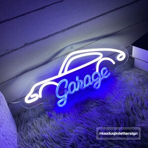 Car Garage Neon Sign, Custom Garage LED Neon Light Home Wall Decor Auto ...