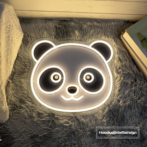Panda LED Neon Sign, Custom Cute Animal Pet UV Printed Neon Light ...