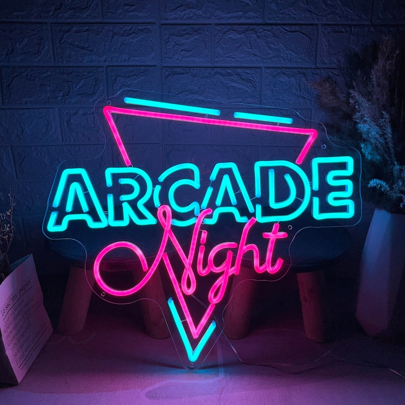 Arcade Night Custom LED Neon Sign Game Room Neon Light up Sign - Etsy
