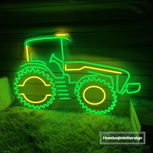 Tractor Neon Sign, Custom Vehicle LED Neon Sign Night Light Farm Salon ...