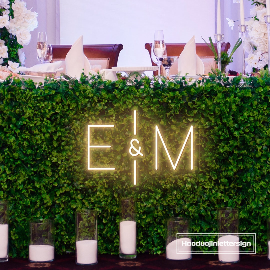 Custom Initials Name LED Neon Sign Last Name Neon Light Home for ...
