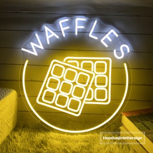 Waffles Neon Sign Custom Bakery Shop Dessert House LED Neon Light ...