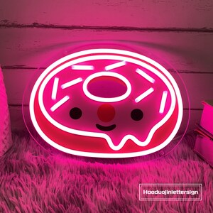 Cute Donut Neon Sign, Custom Food Bakery Dessert Sweet Donuts LED Neon ...