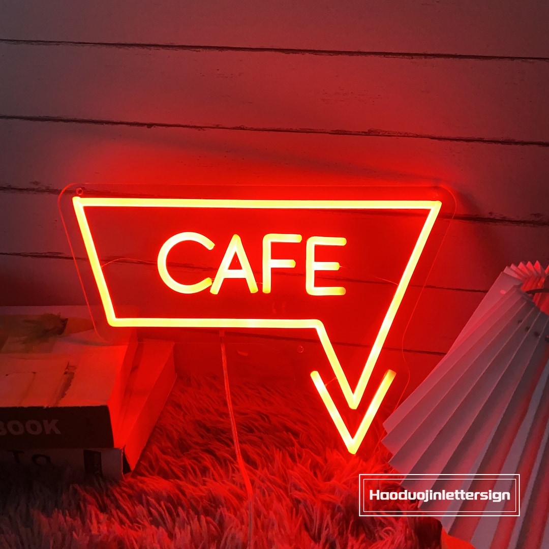 Cafe Arrow Neon Sign Custom Coffee Bar Shop Restaurant LED Neon Sign ...