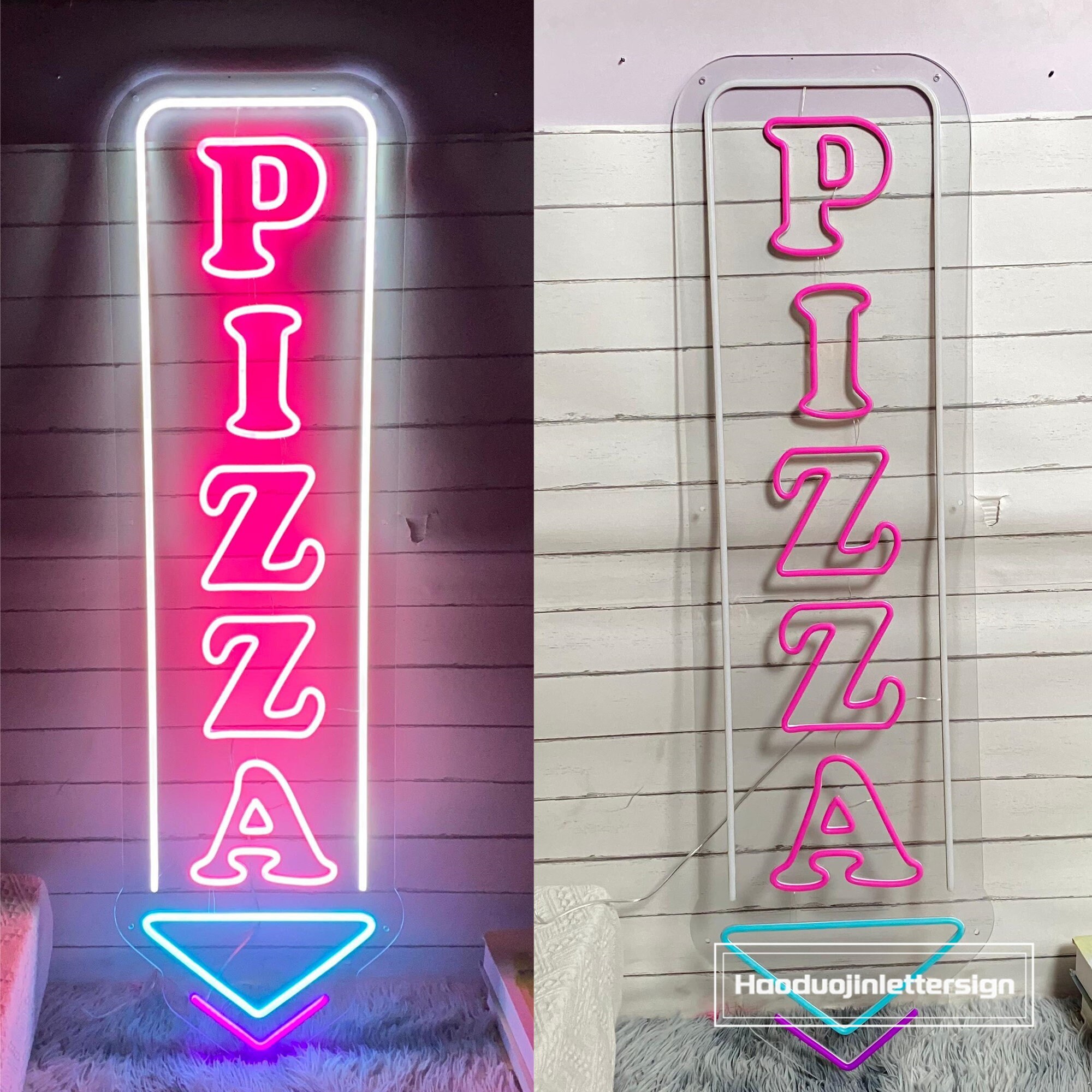Pizza Arrow Neon Sign, Custom Pizza Restaurant LED Neon Light Fast Food ...
