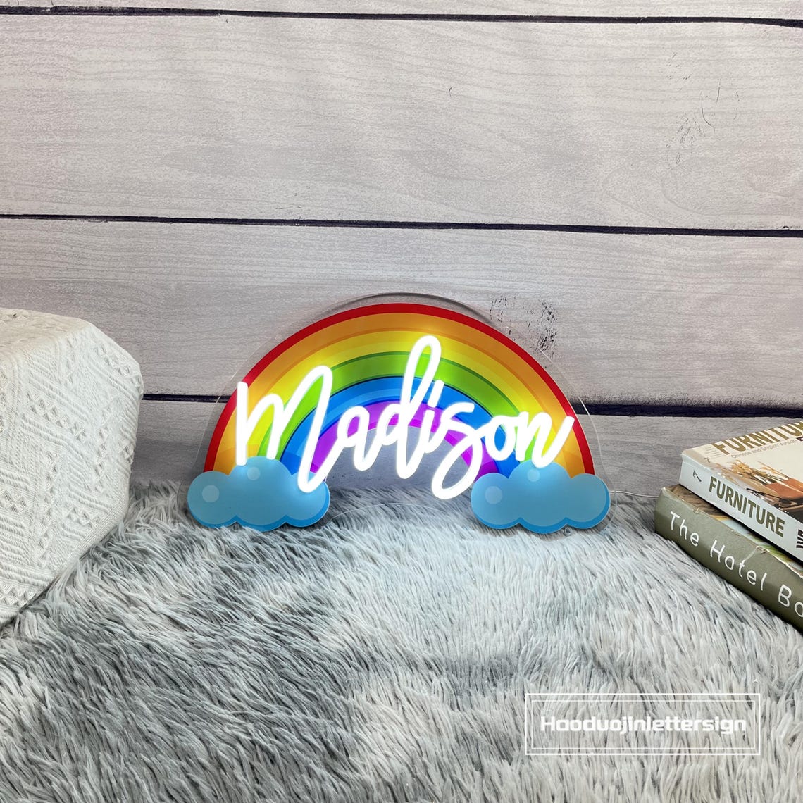 Custom Rainbow Name Neon Sign, Personalized Girl Kid's Room Children ...