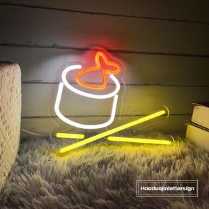Sushi Roll Chopsticks LED Neon Sign: Japanese Restaurant Decor - Etsy