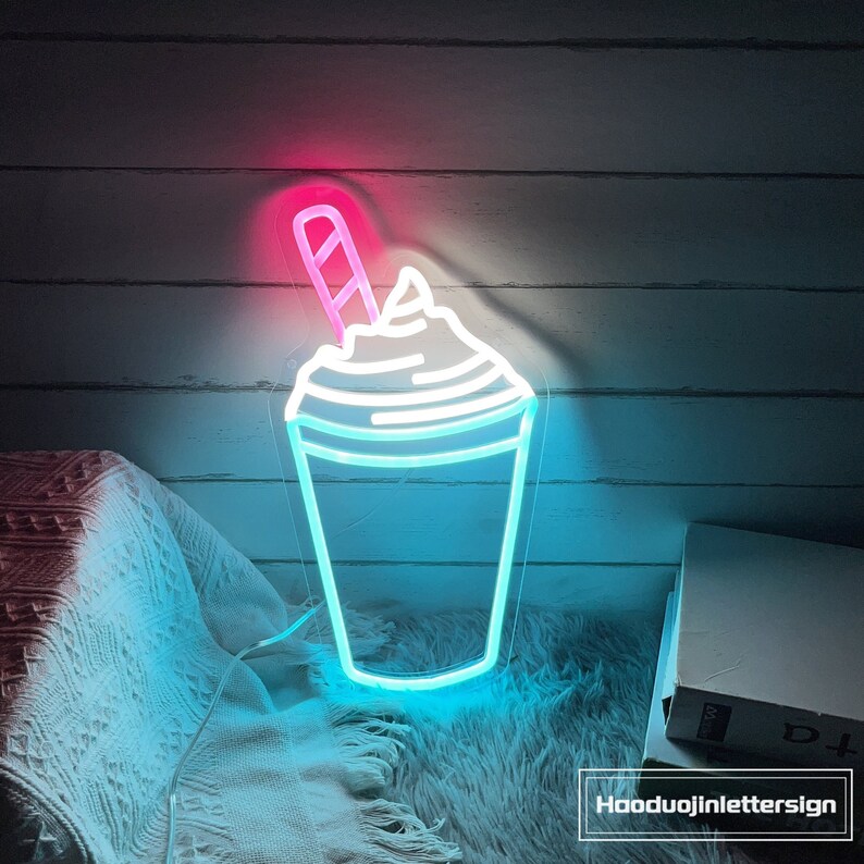 Milkshake Smoothie Ice Cream Custom Restaurant LED Neon Sign - Etsy