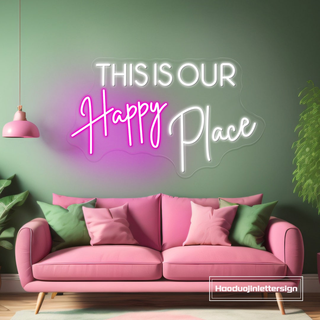 This is Our Happy Place Neon Sign Custom Bedroom LED Neon Light Home ...