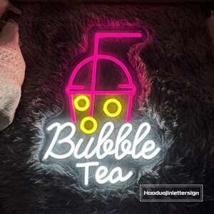 Boba Tea Custom Bubble Tea LED Milk Tea Neon Sign Drinks Night Light ...