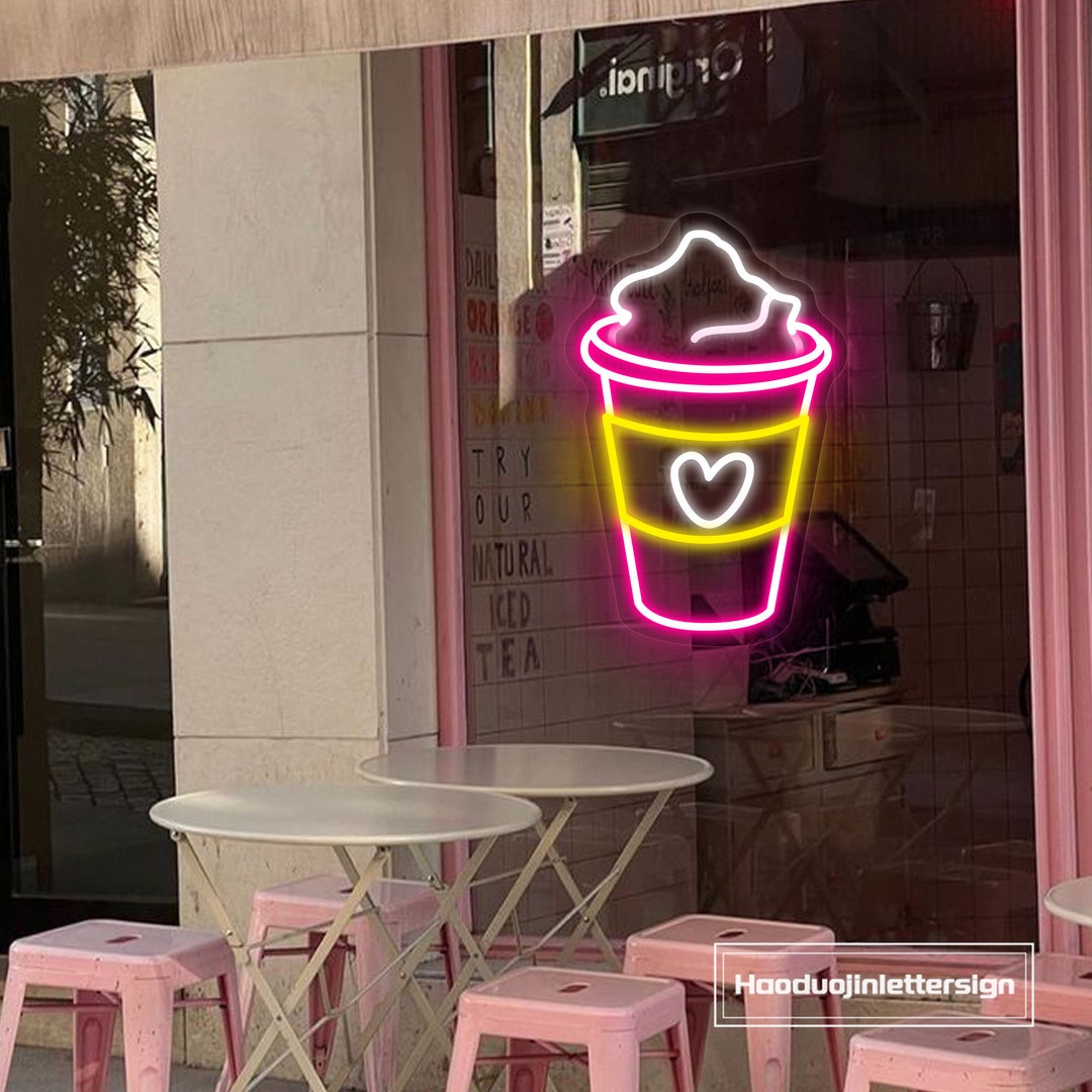Milkshakes Neon Sign, Custom Smoothie Ice Cream LED Neon Light Home ...