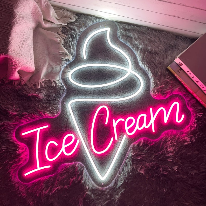 Ice Cream Custom Restaurant LED Neon Sign Light up Sign Home - Etsy