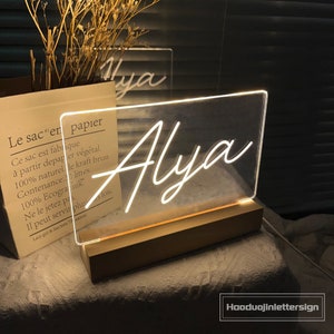 Custom Night Light, Engraved Name Photo Plaque, USB Powered LED Lamp ...
