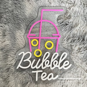 Boba Tea Custom Bubble Tea LED Milk Tea Neon Sign Drinks Night Light ...