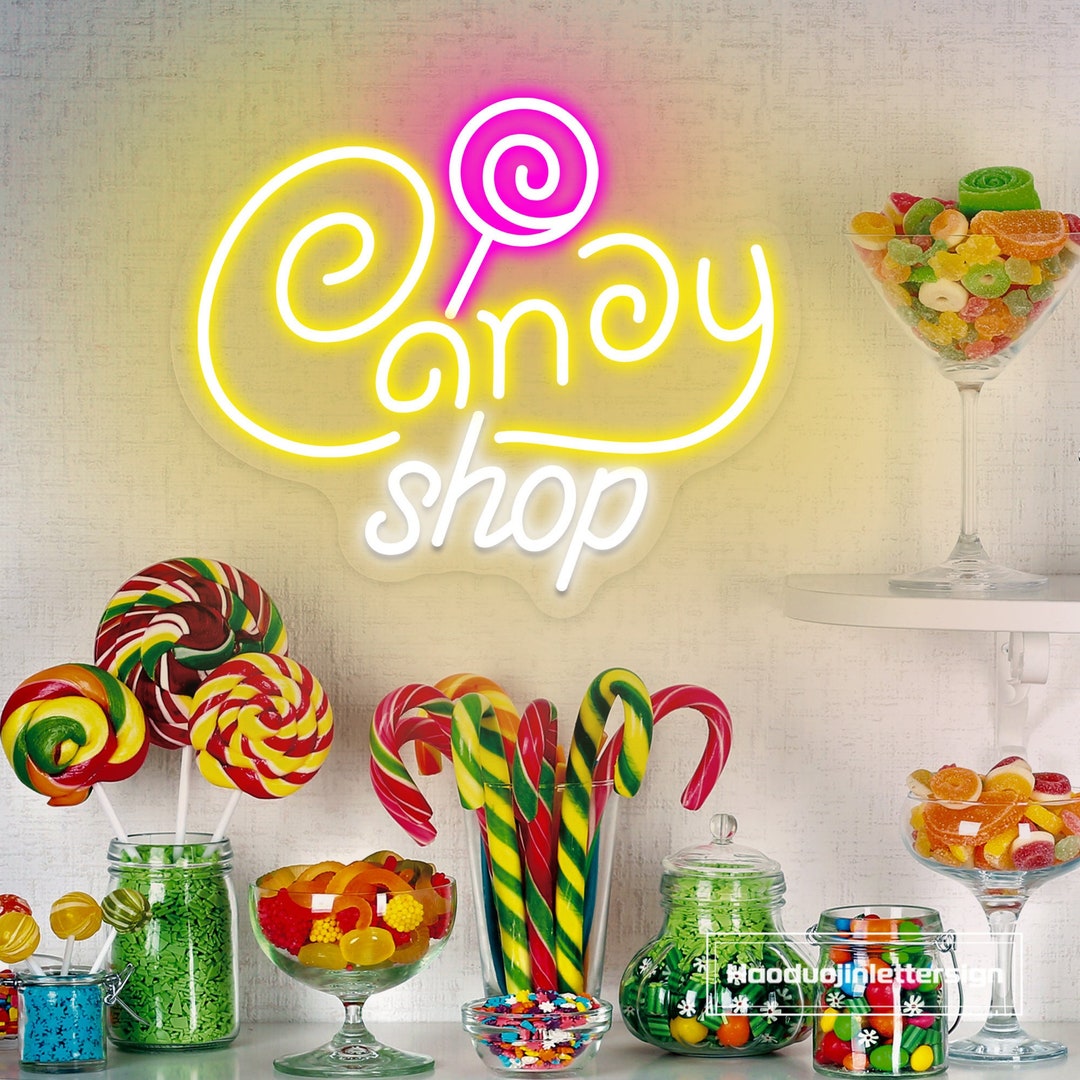 Custom Candy Shop LED Neon Sign Candy Lollipop Food Night - Etsy