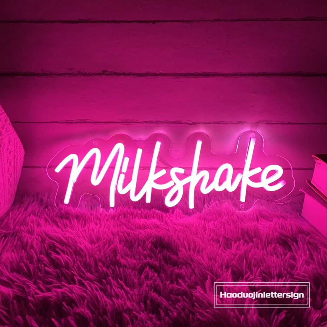 Milkshake Neon Sign Custom Coffee Shop Bar Ice Cream LED Neon Light ...
