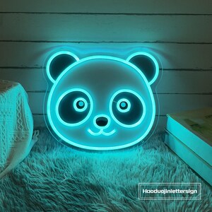 Panda LED Neon Sign, Custom Cute Animal Pet UV Printed Neon Light ...