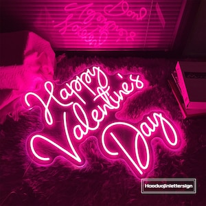 Happy Valentine's Day Custom LED Neon Sign Neon Light up Sign Night ...